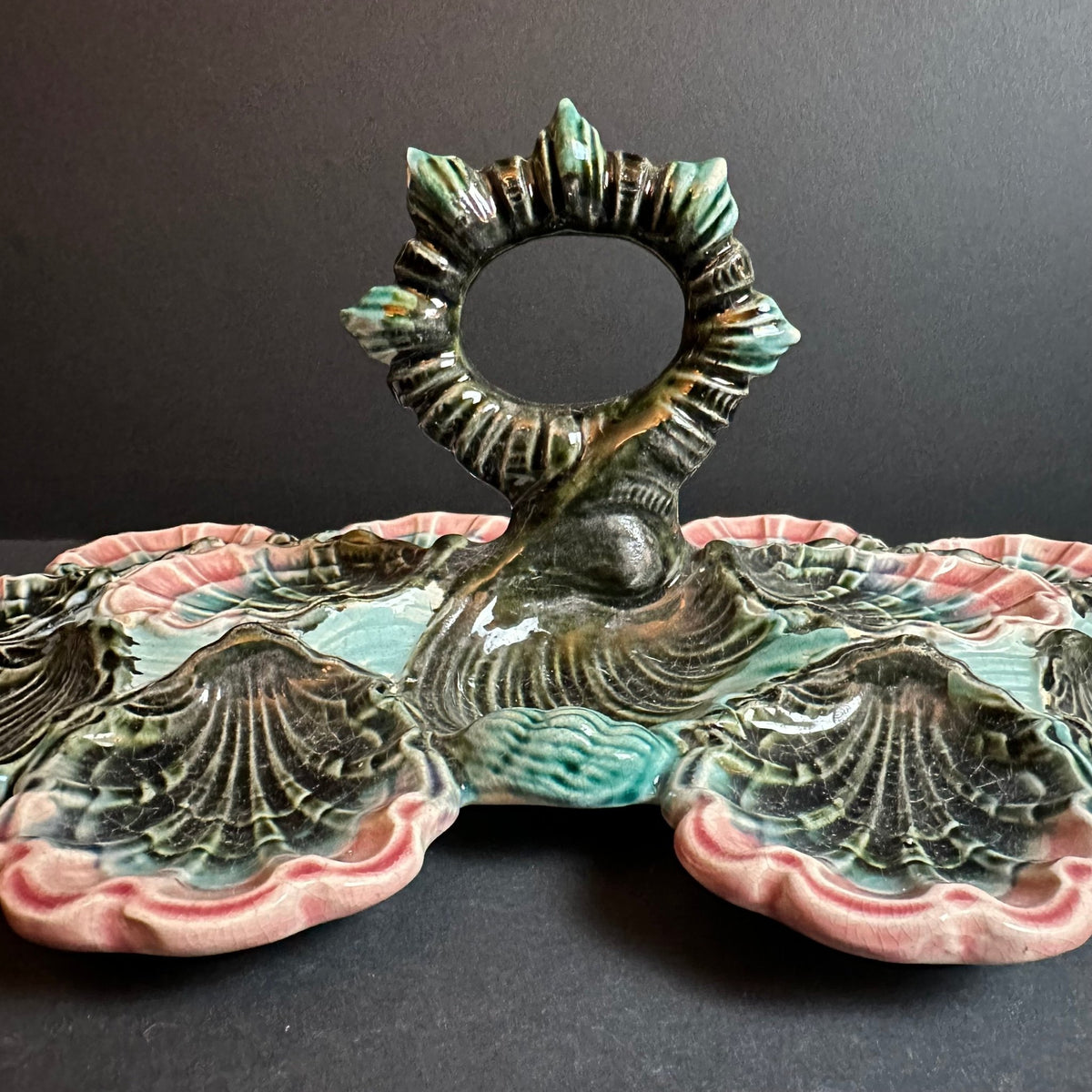 French Majolica Oyster Server | Rare Barbotine | Serves 12 | £995 ...