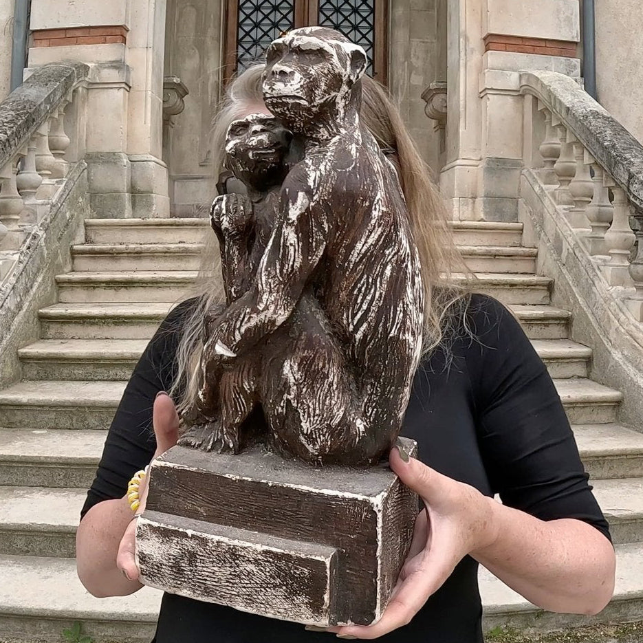 “Singes” Monkeys Plaster Statue | Charming French Find! - French ...