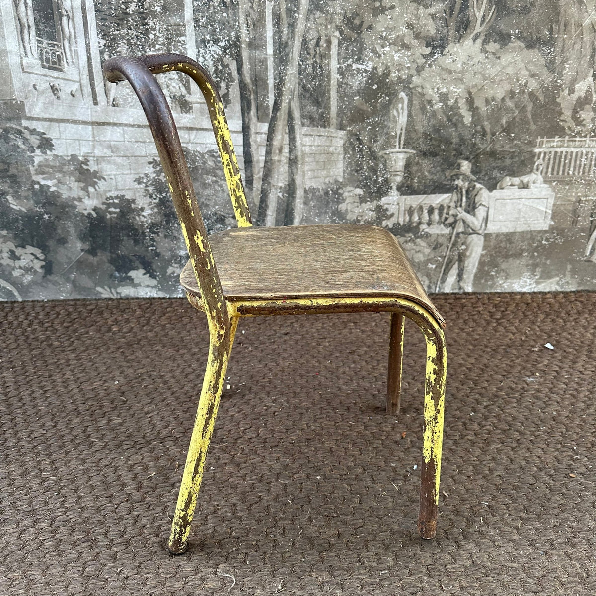 Yellow Chippy Paint | French Vintage Mullca/Mobilor Mid Century ...